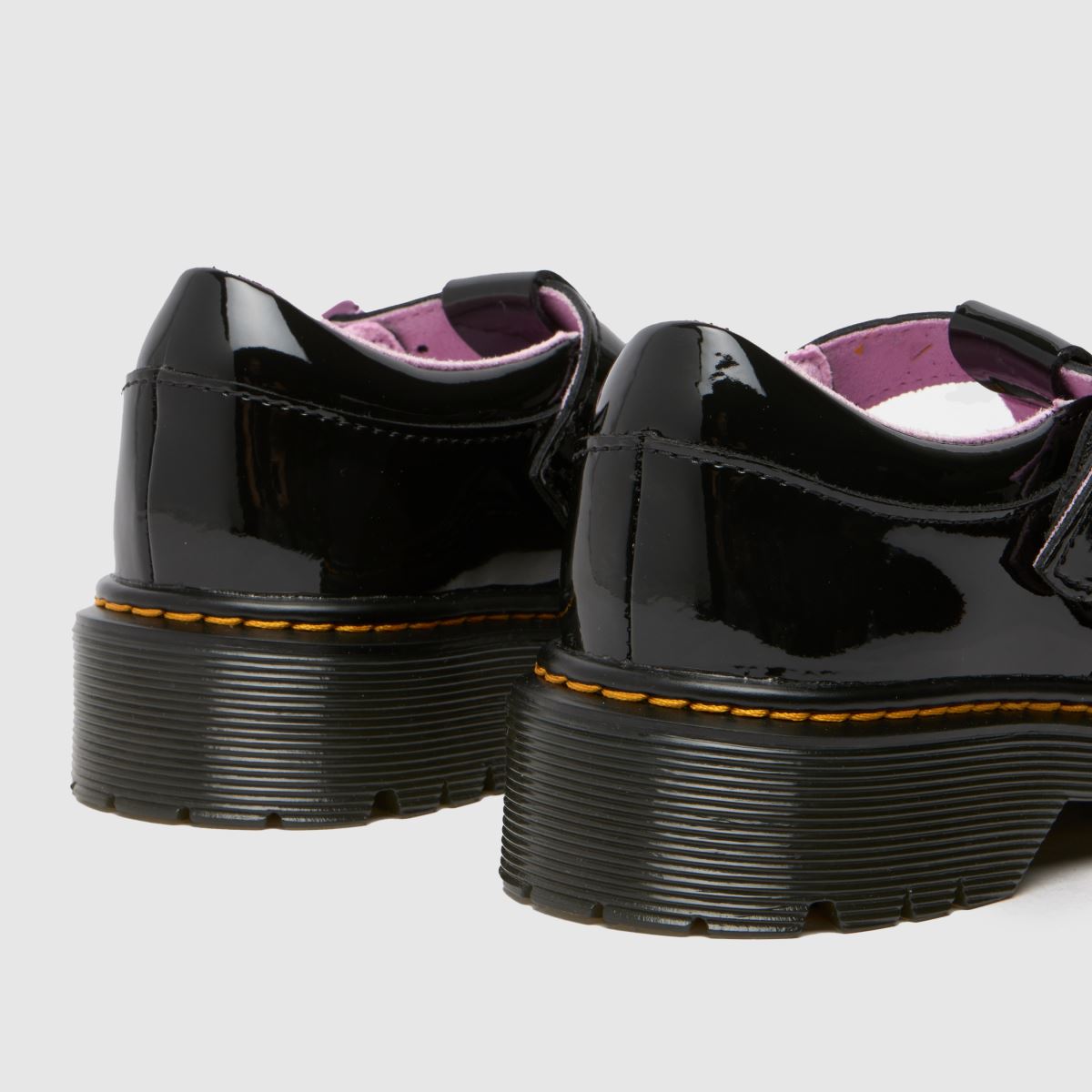 Kids Girls Junior Black & Pink Dr Martens Bex Heart Mary Jane Shoes | schuh