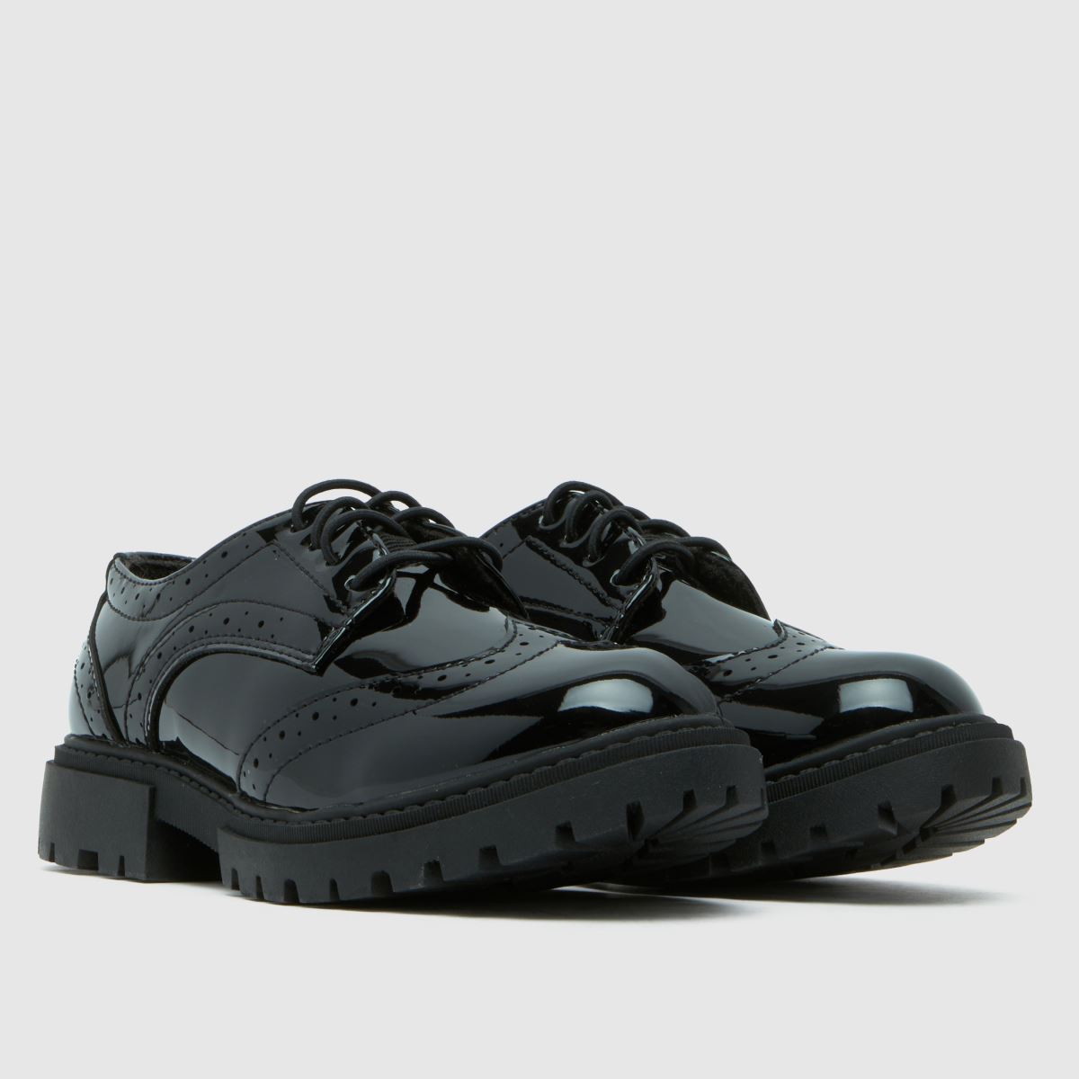 Kids Girls Junior Black schuh Lorelai Brogue Shoes | schuh