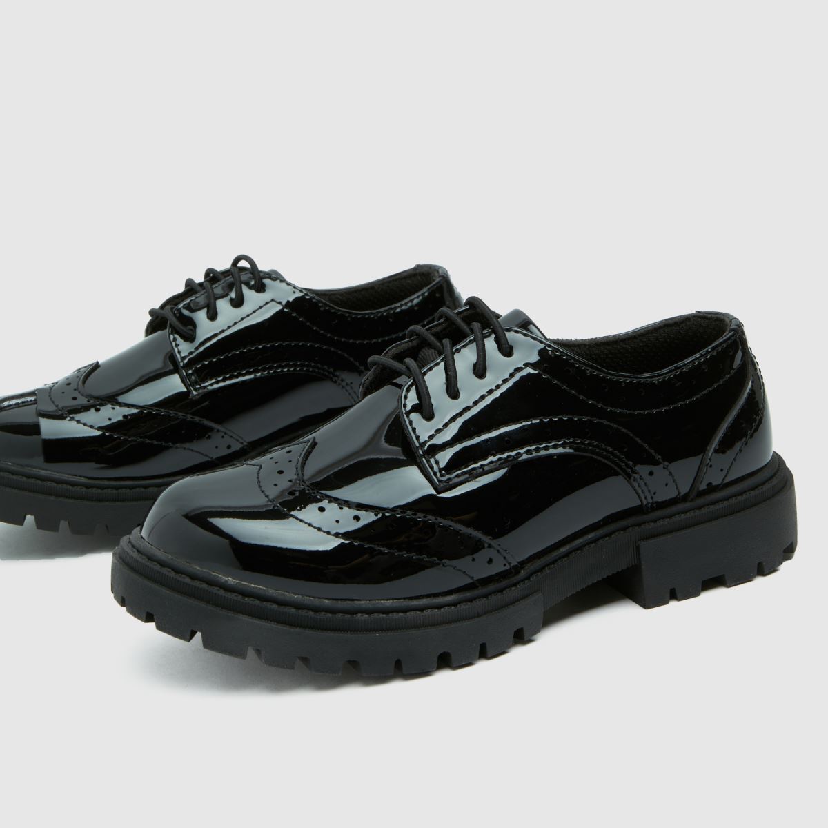 Kids Girls Junior Black schuh Lorelai Brogue Shoes | schuh