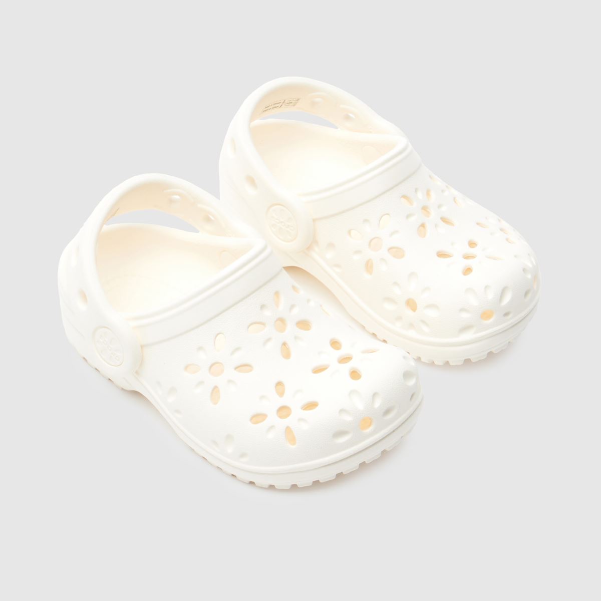 Kids Girls Toddler Off-White Crocs Classic Floral Cut Out Clog Sandals ...