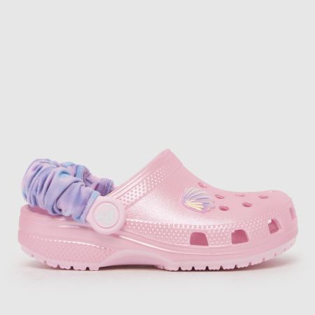 Kids Girls Toddler Pale Pink Crocs Classic Scrunchie Shell Clog Sandals ...