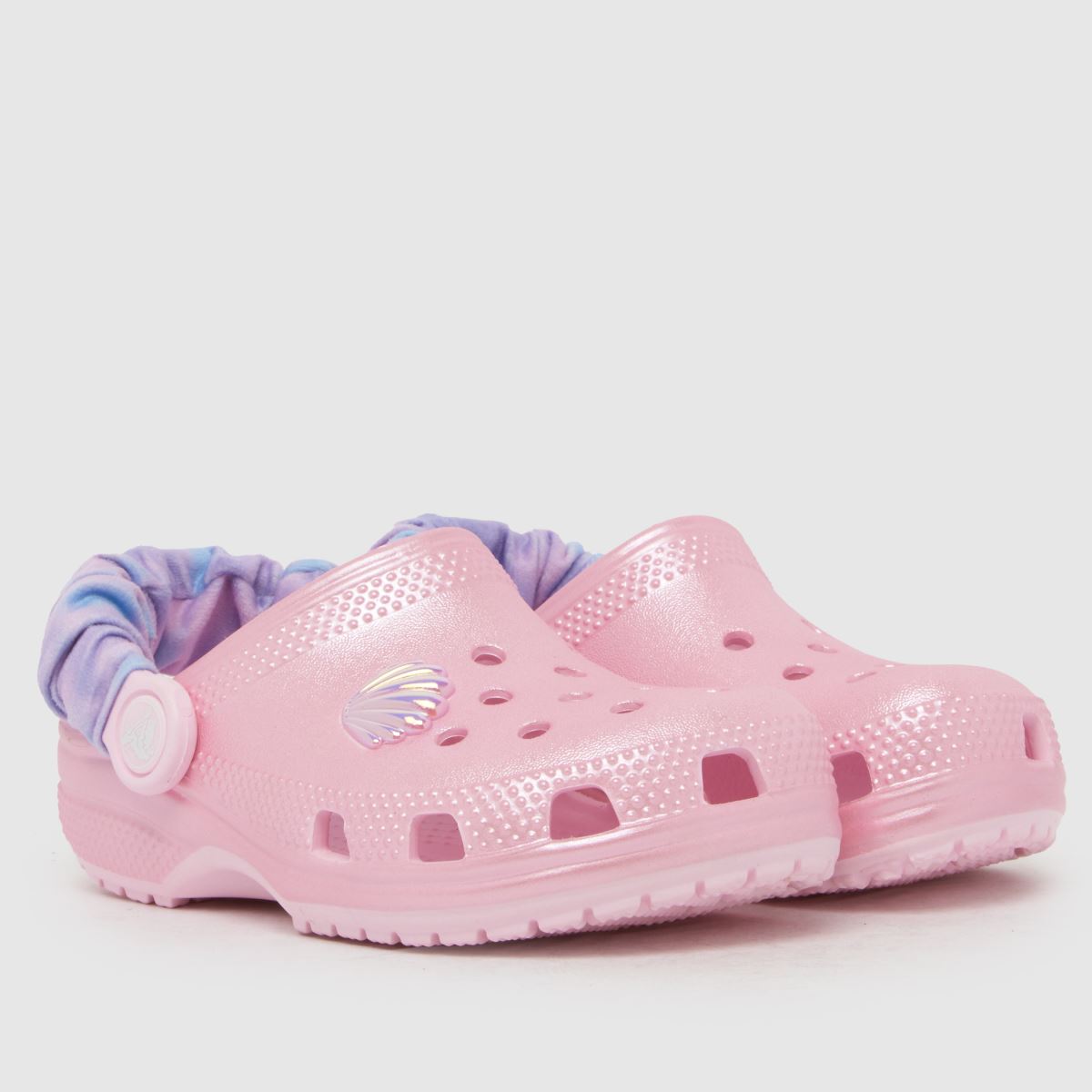 Kids Girls Toddler Pale Pink Crocs Classic Scrunchie Shell Clog Sandals ...