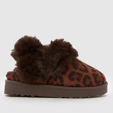 Kids Girls Toddler Beige & Brown schuh Haven Slippers | schuh