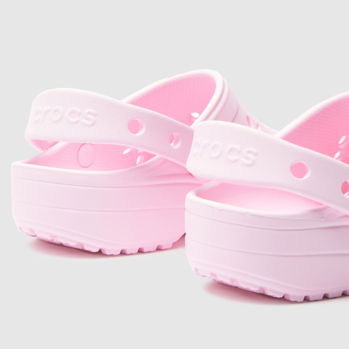 Kids Girls Junior Pale Pink Crocs Classic Floral Cut Out Clog Sandals ...