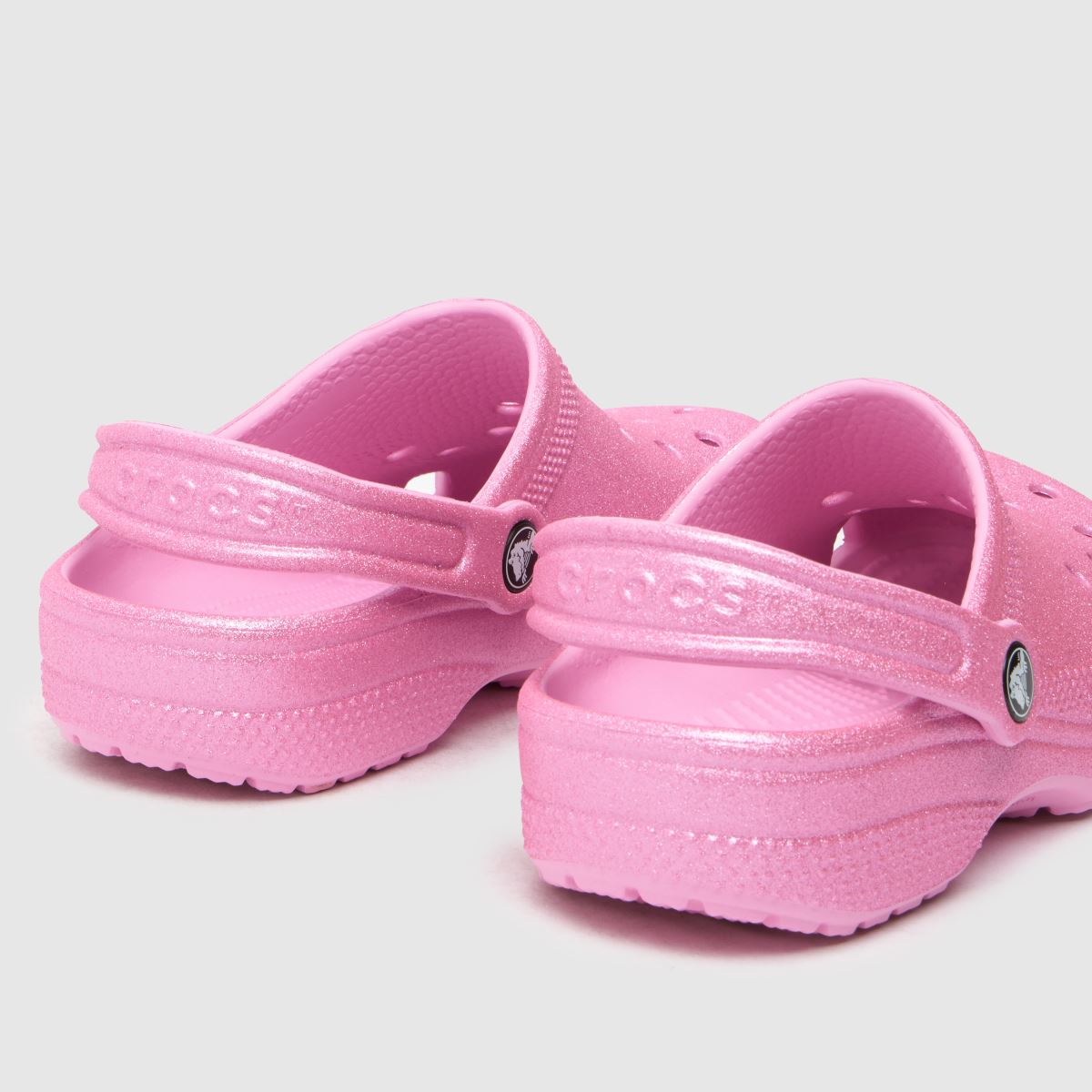 Kids Girls Junior Pink Crocs Classic Glitter Clog Sandals | schuh