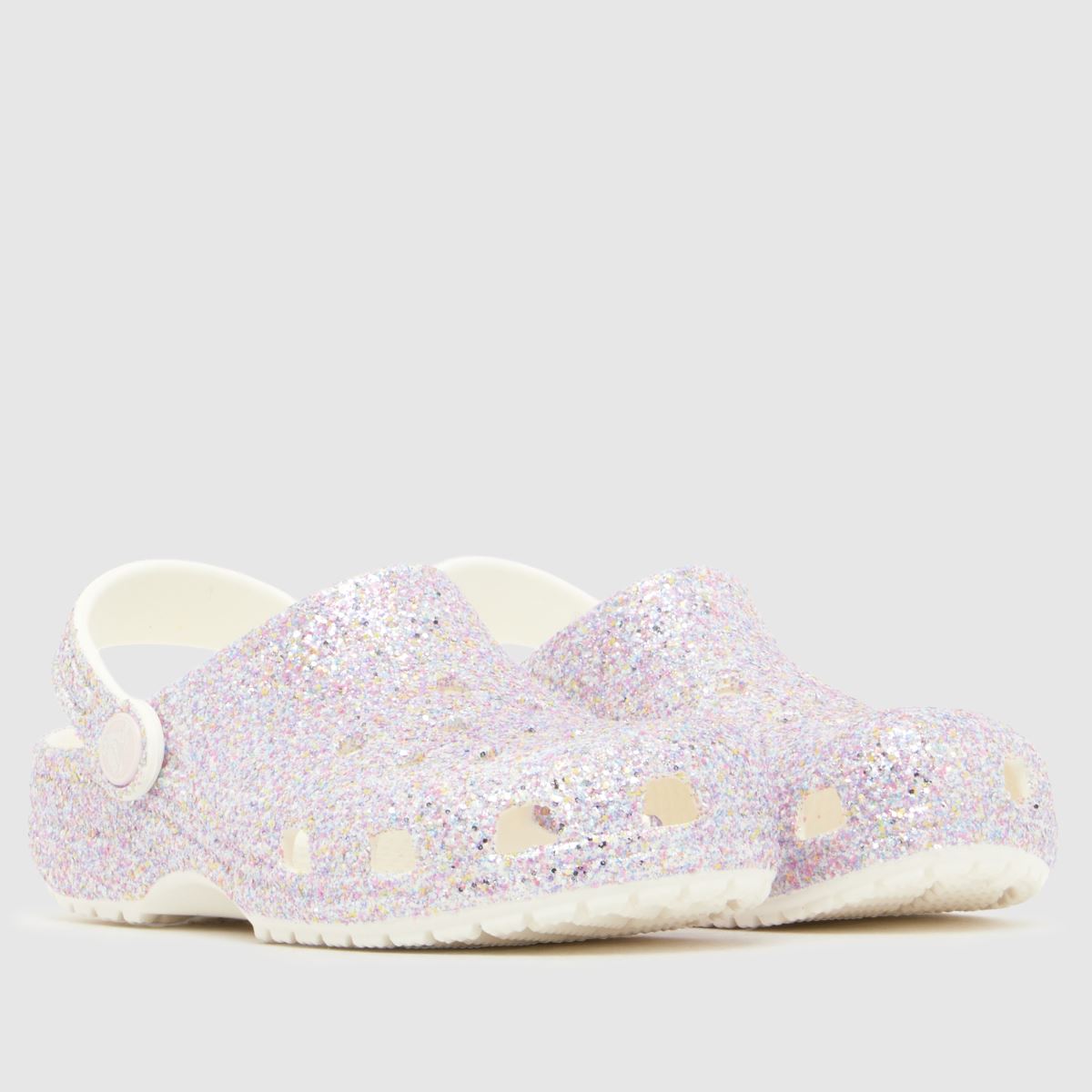 Kids Girls Junior Pink Multi Crocs Classic Glitter Clog Sandals | schuh