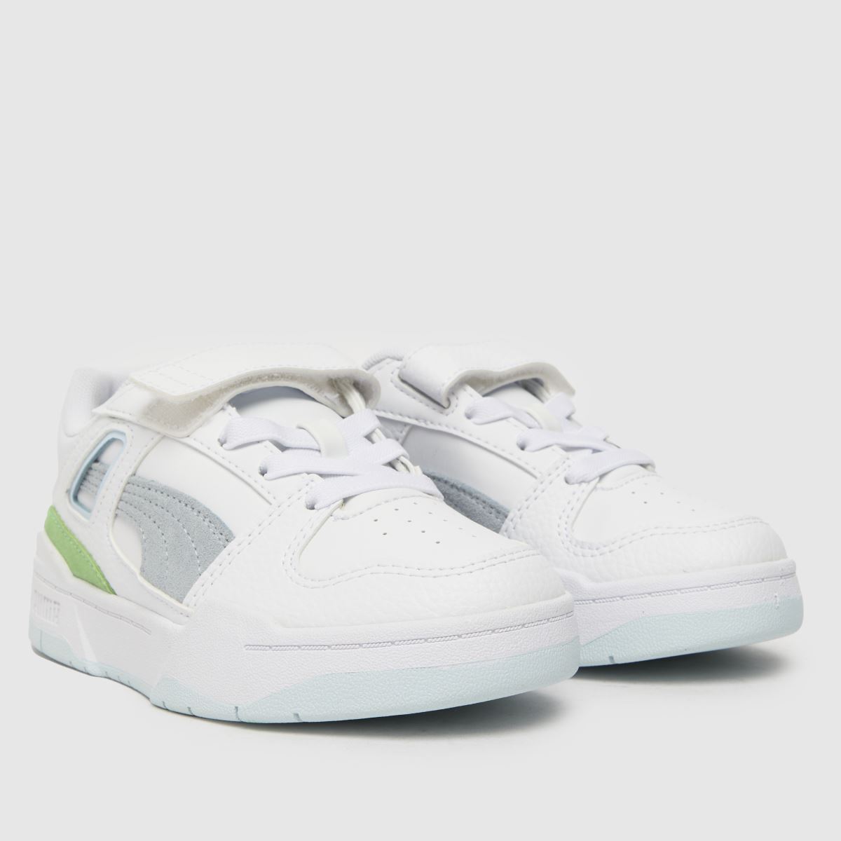 Kids Girls Junior White & Pl Blue PUMA Slipstream Trainers | schuh