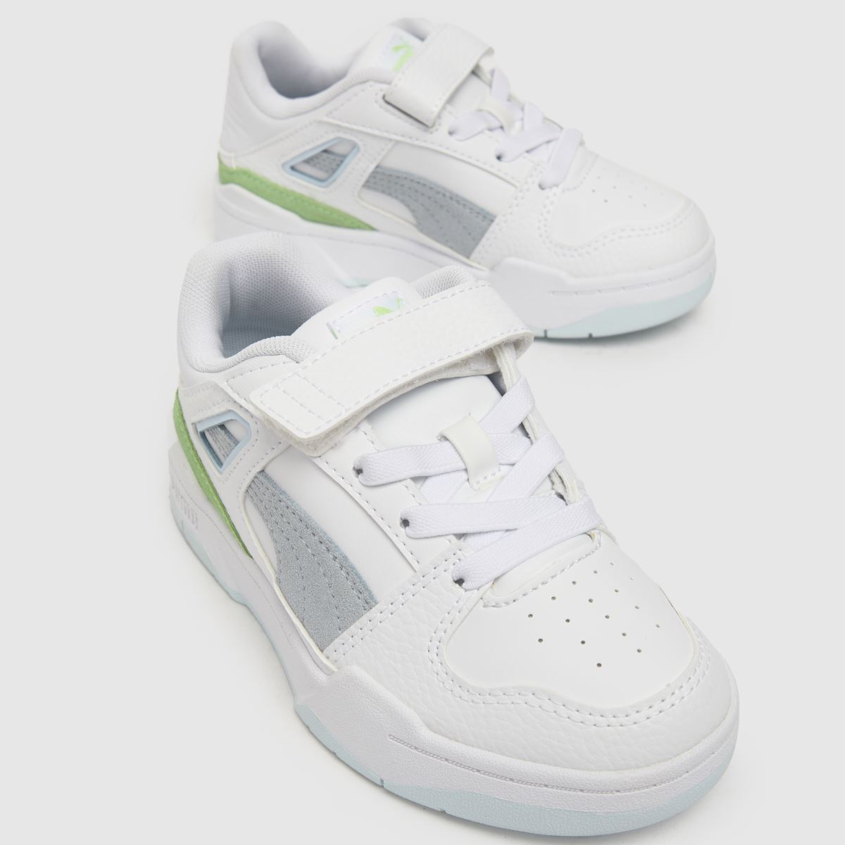 Kids Girls Junior White & Pl Blue PUMA Slipstream Trainers | schuh