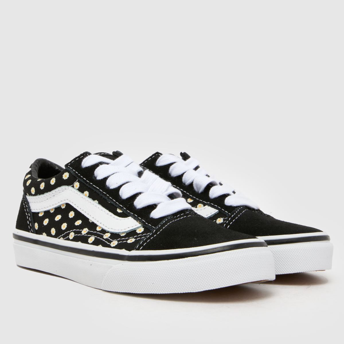 Kids Girls Junior Black Multi Vans Old Skool Trainers | schuh