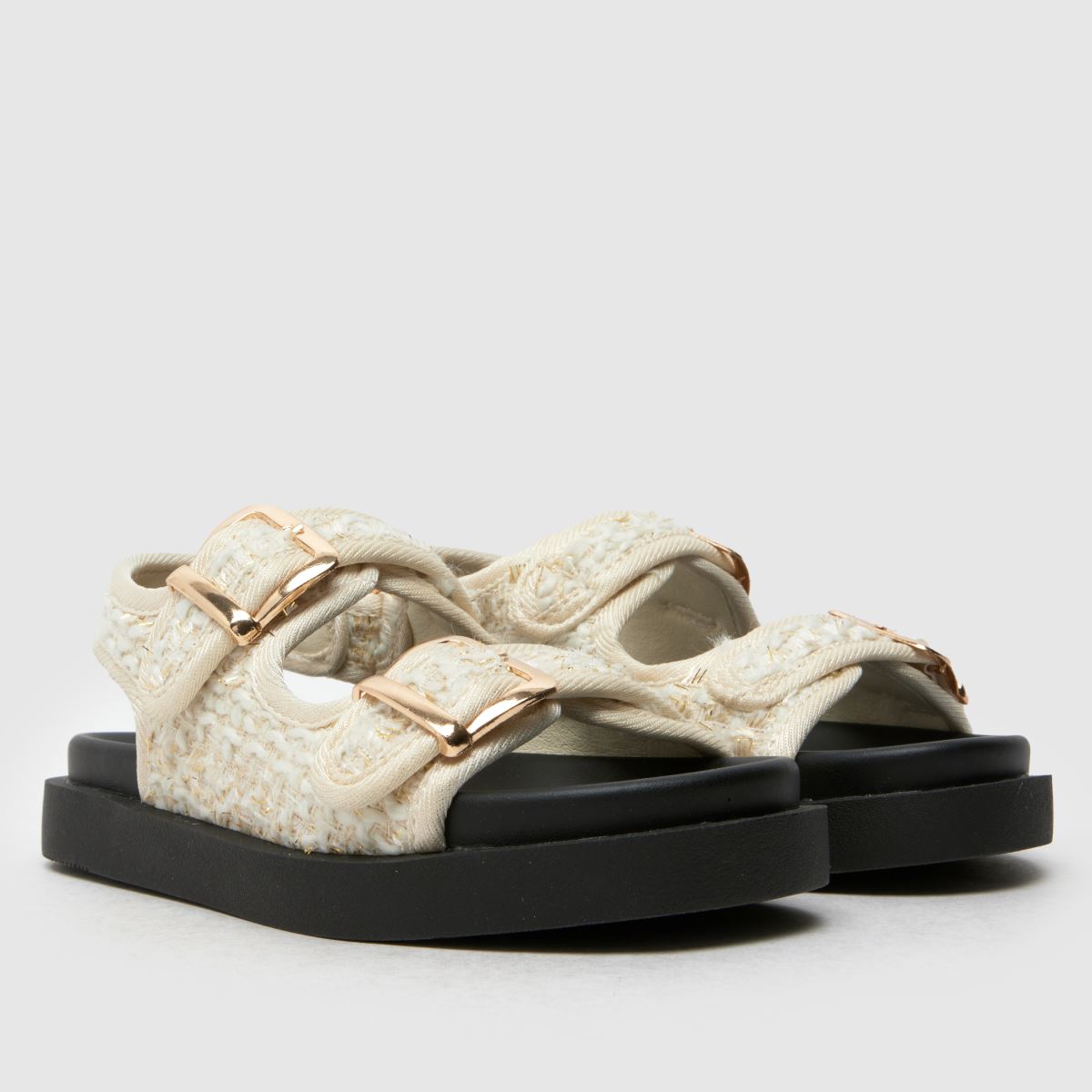 Kids Girls Junior Natural schuh Tabs Raffia Sandals | schuh