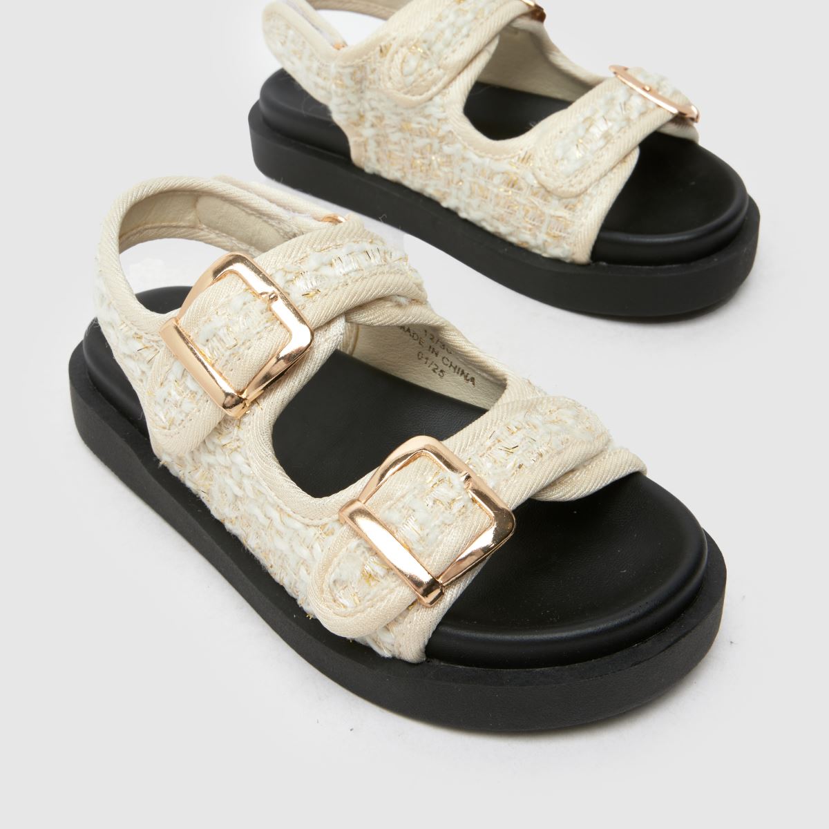 Kids Girls Junior Natural schuh Tabs Raffia Sandals | schuh