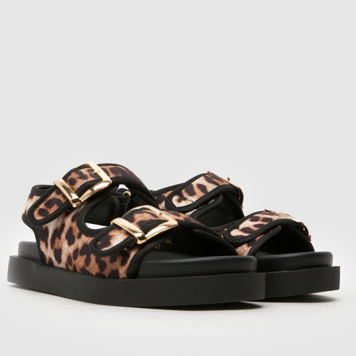 Kids Girls Junior Beige & Brown schuh Tabs Buckle Footbed Sandals | schuh
