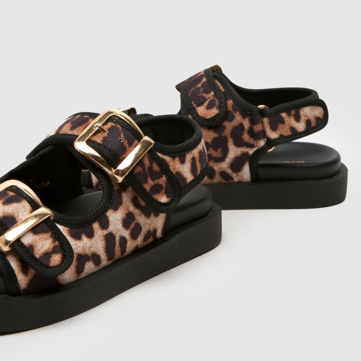 Kids Girls Junior Beige & Brown schuh Tabs Buckle Footbed Sandals | schuh