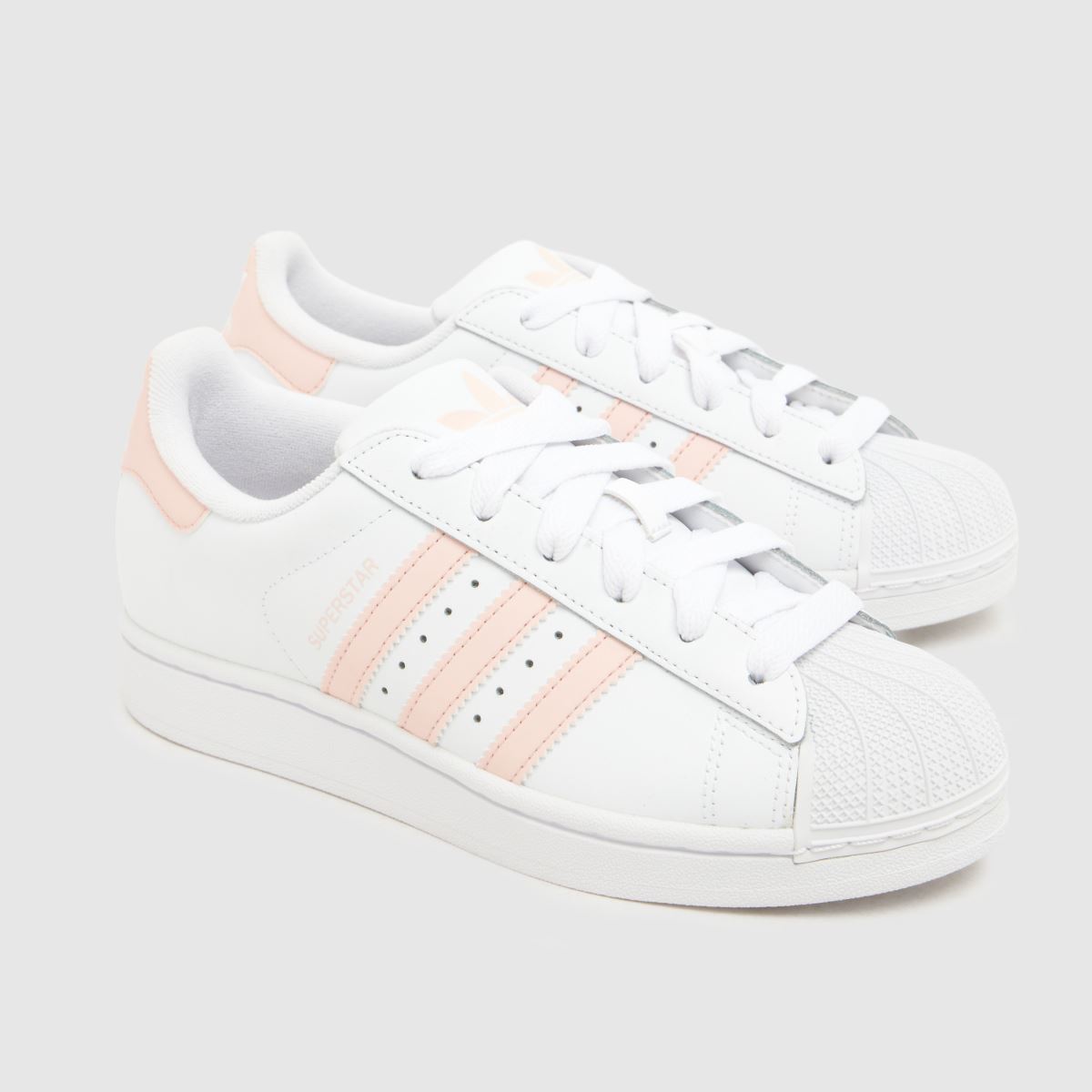 Kids Girls Youth White & Pink adidas Superstar II Trainers | schuh