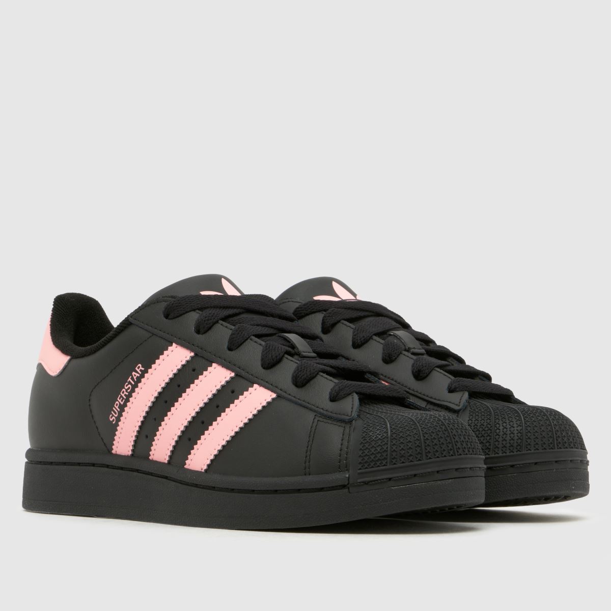 Kids Girls Youth Black & pink adidas Superstar II Trainers | schuh
