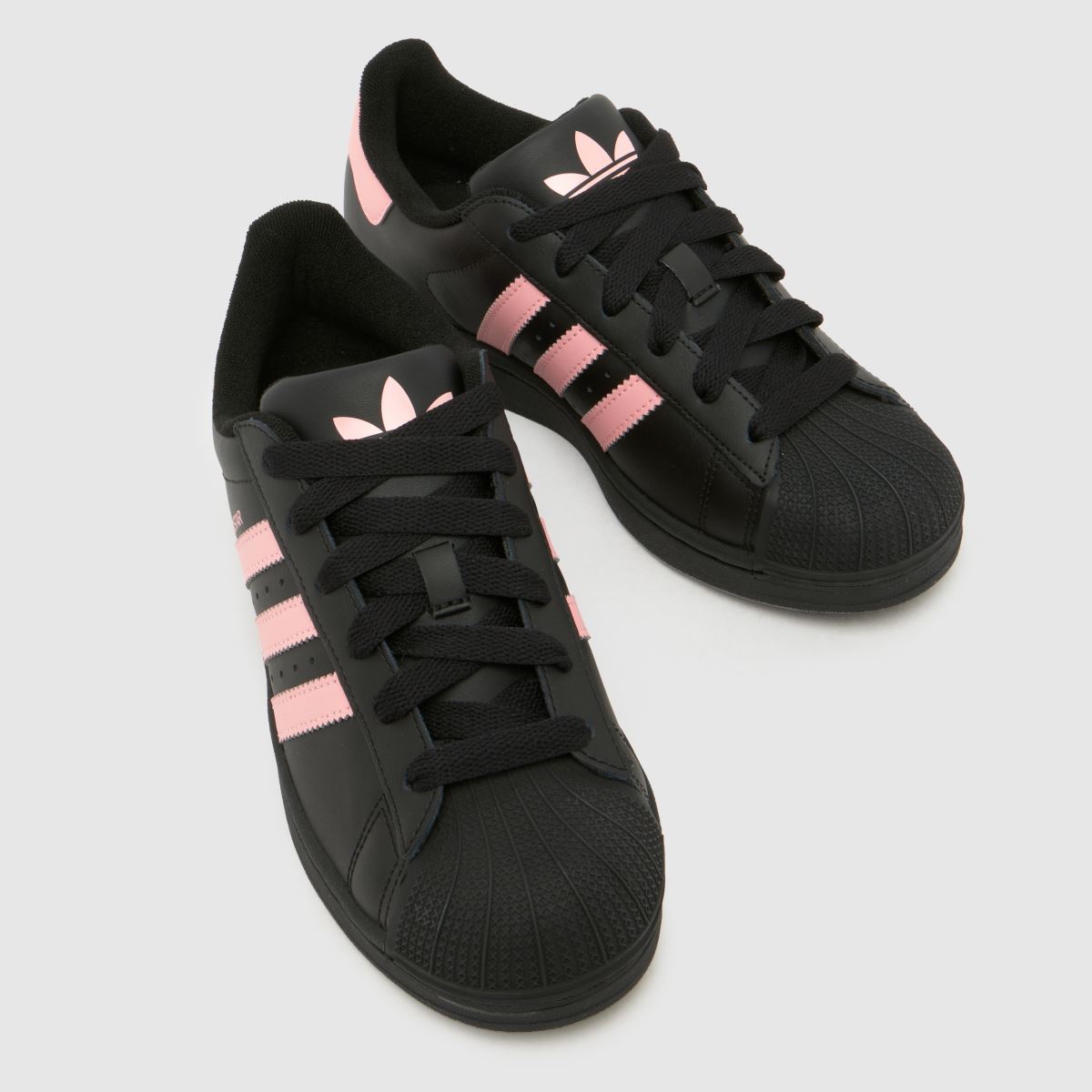 Kids Girls Youth Black & pink adidas Superstar II Trainers | schuh