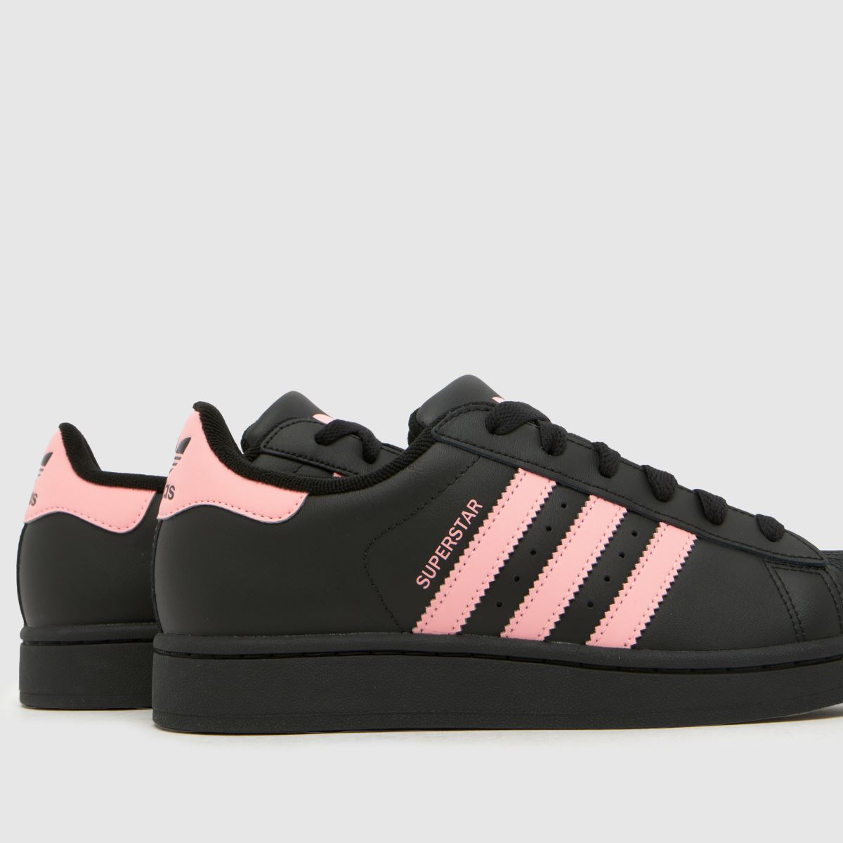 Kids Girls Youth Black & pink adidas Superstar II Trainers | schuh