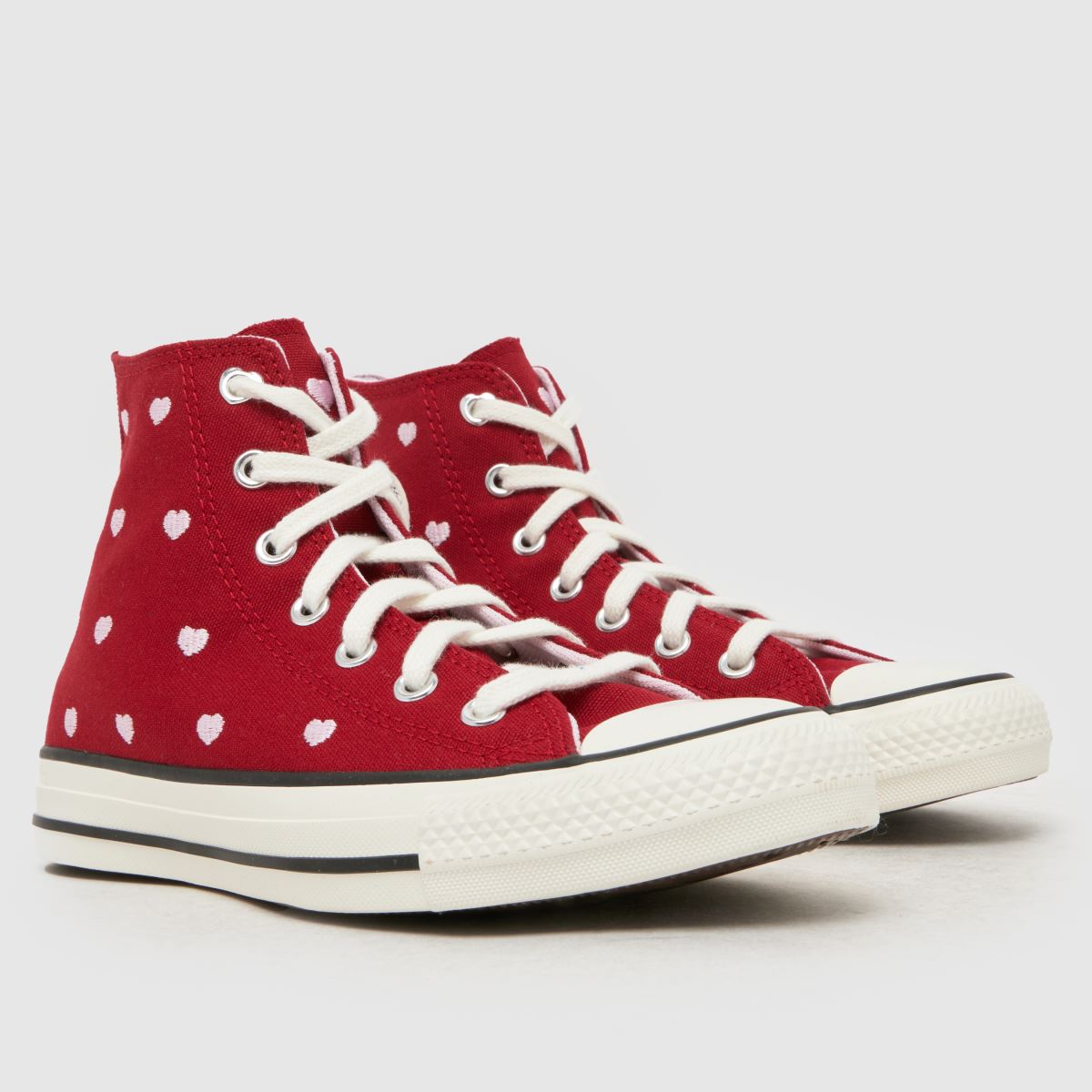 Kids Girls Youth Red Converse Chucks in Love All Star Hi Trainers | schuh