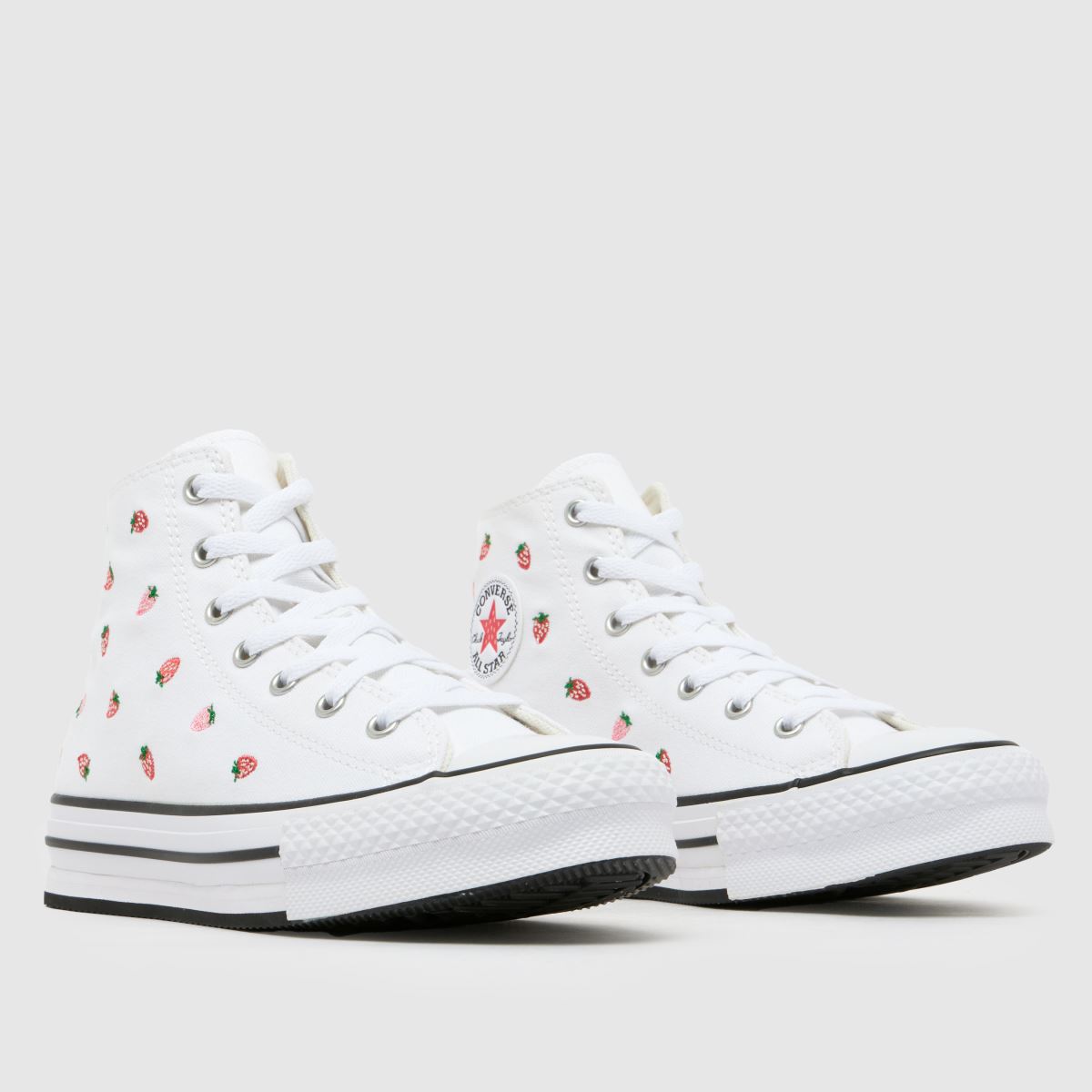 Kids Girls Youth White Multi Converse All Star Hi EVA Lift Trainers | schuh