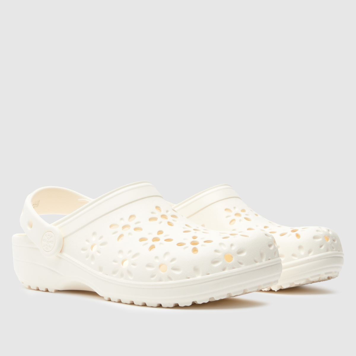 Kids Girls Youth Off-White Crocs Classic Floral Cut Out Clog Sandals ...