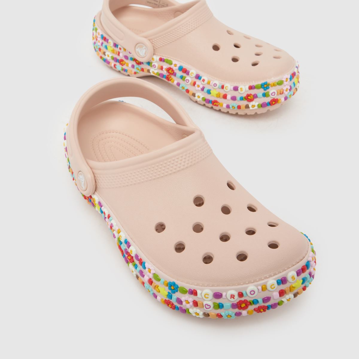 Kids Girls Youth Pale Pink Crocs Classic Charms Clog Sandals | schuh
