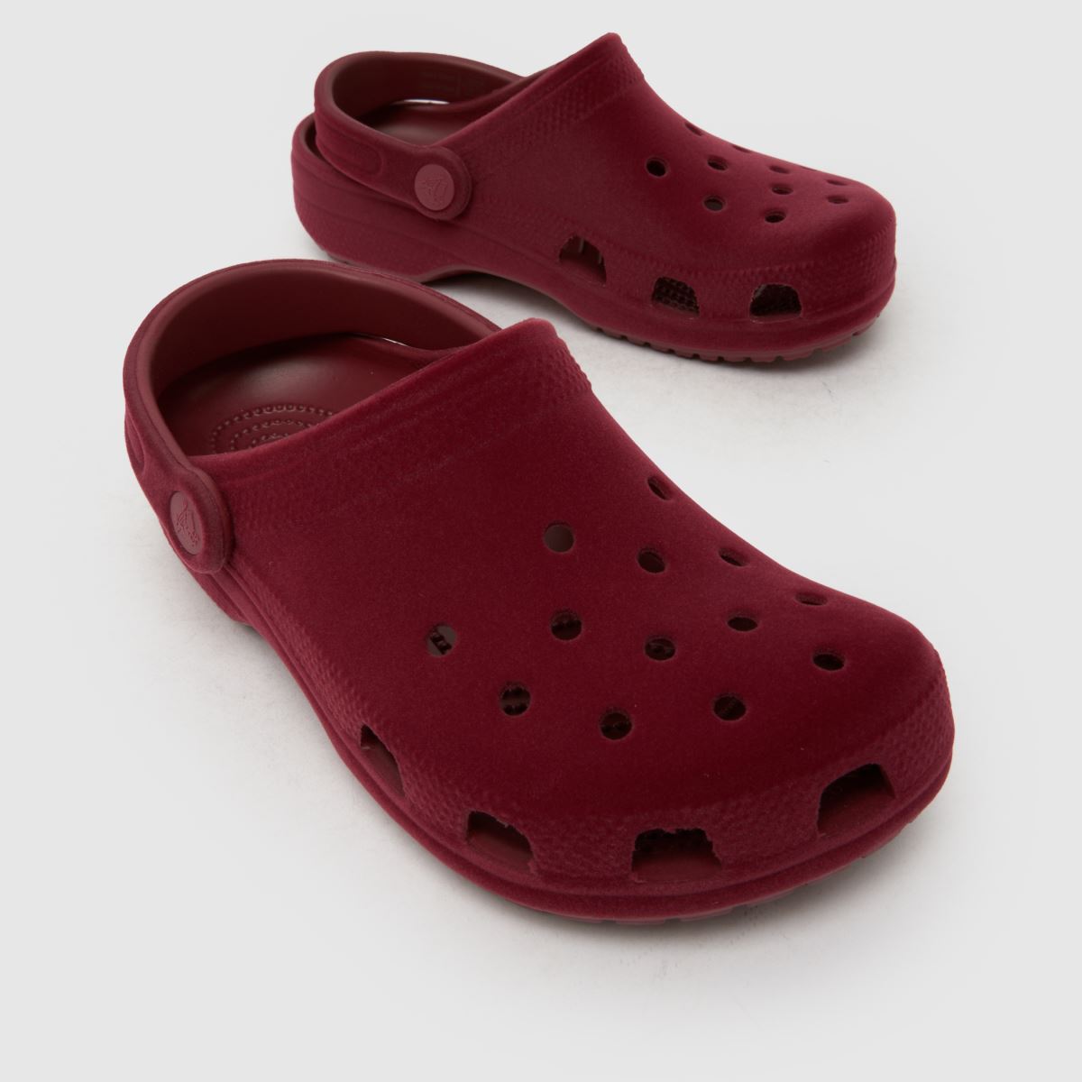 Kids Girls Youth Burgundy Crocs Classic Velvet Clog Sandals | schuh