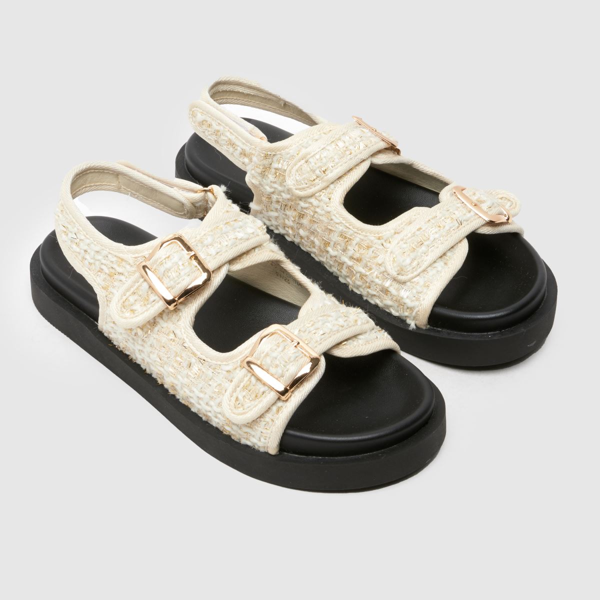 Kids Girls Youth Natural schuh Tabs Buckle Footbed Sandals | schuh